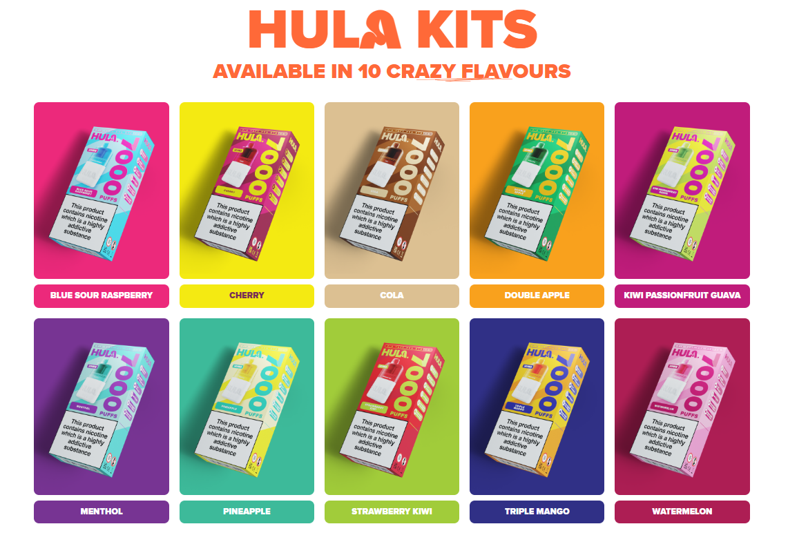 HULA 7000 puff vape system - Irresistible Vapes